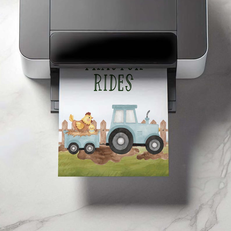 Farm Party Tractor Rides Sign, Farm Animals, Tractor Ride Party Sign ...