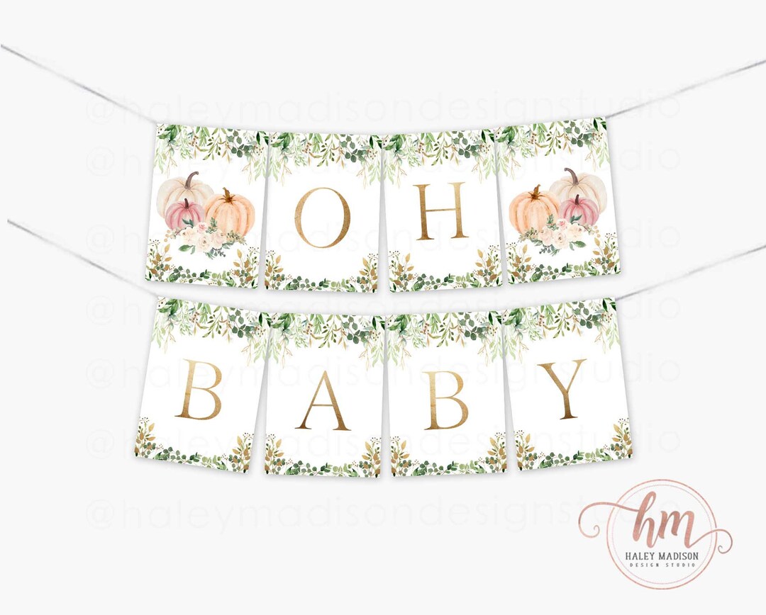 Oh Baby Pumpkin Banner, Rustic Pumpkin Baby Shower Banner, Fall Baby ...