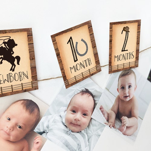 EDITABLE First Rodeo Milestone Sign Cowboy 1st Birthday Photo - Etsy