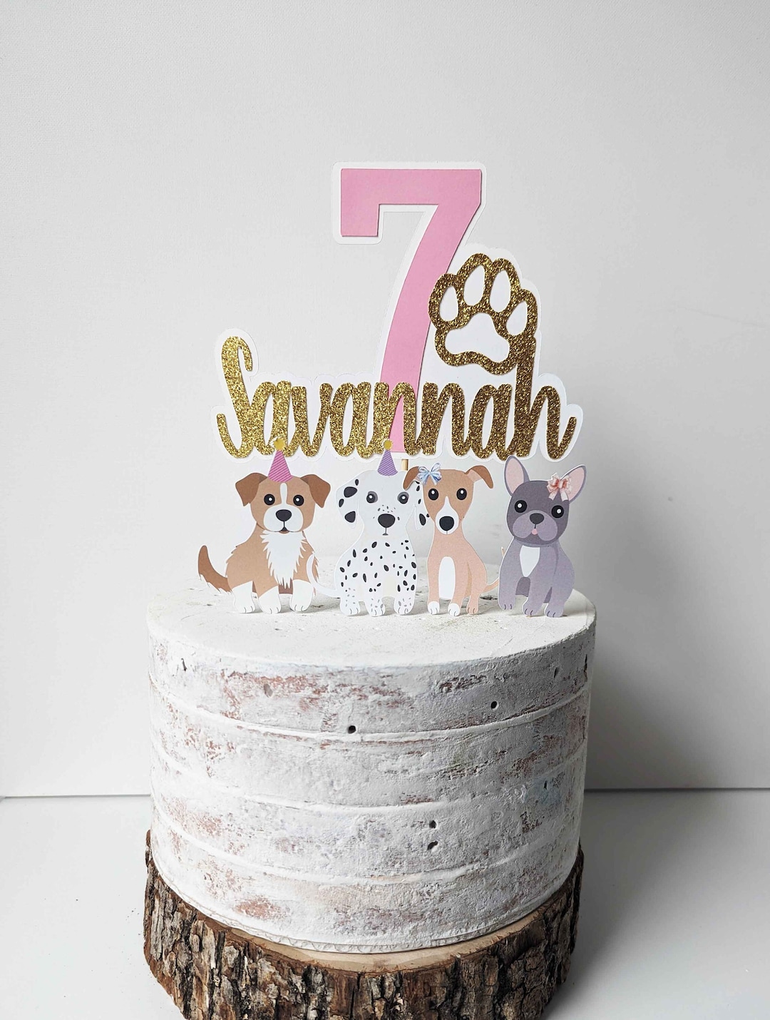 Puppy Birthday Party Cake Topper, Custom Puppy Party Cake Topper, Girl ...