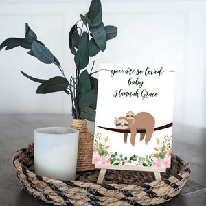 Sloth Centerpieces, Sloth Baby Shower Table Top Easel Decoration, Baby ...