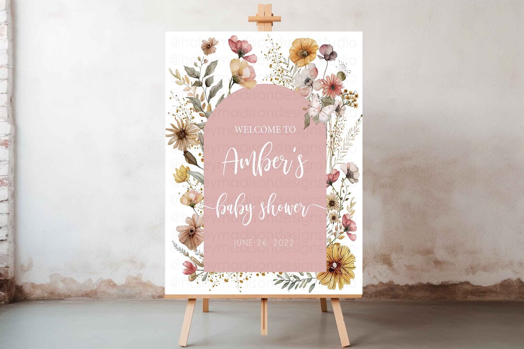 Wildflowers Welcome Sign, Wild Flower Baby Shower or Bridal Shower ...