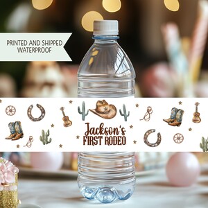 Cowboy Party Water Bottle Labels Set of 5 Waterproof Wrapes PRINTED ...
