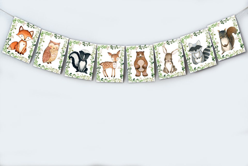 Woodland Animals Banner Woodland Baby Shower Banner Woodland | Etsy