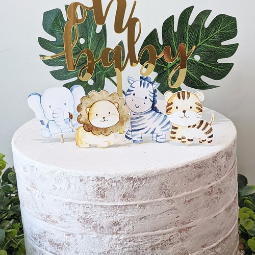 Safari Baby Shower Cake Topper Safari Animals Centerpiece - Etsy