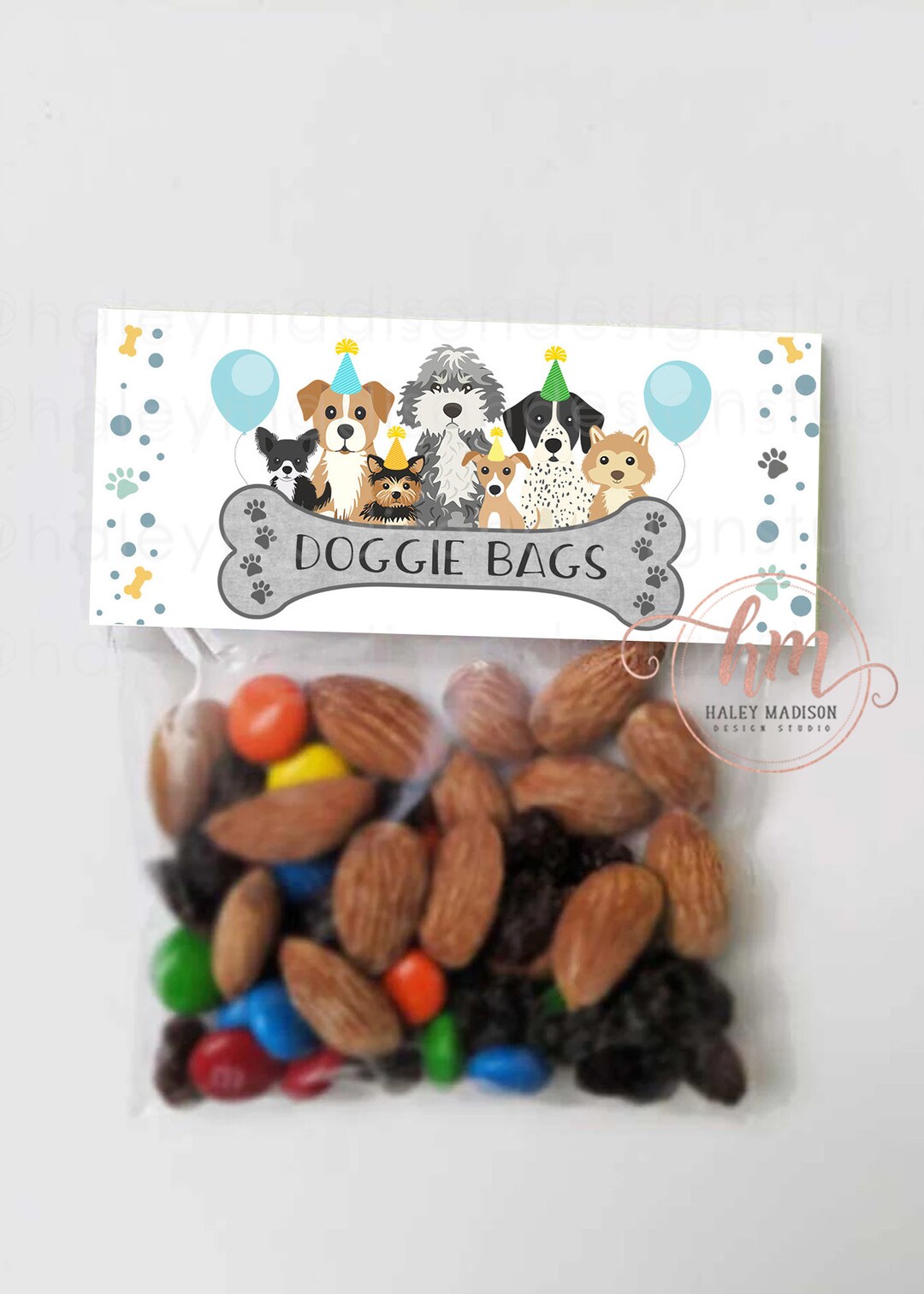 Set of 12 Puppy Party Treat Bag Toppers, Doggie Bags Treat Bags With ...