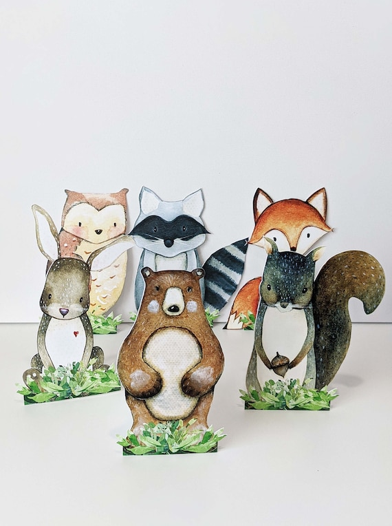 Woodland Animal 6 Cutouts With Easel Backs Woodland - Etsy