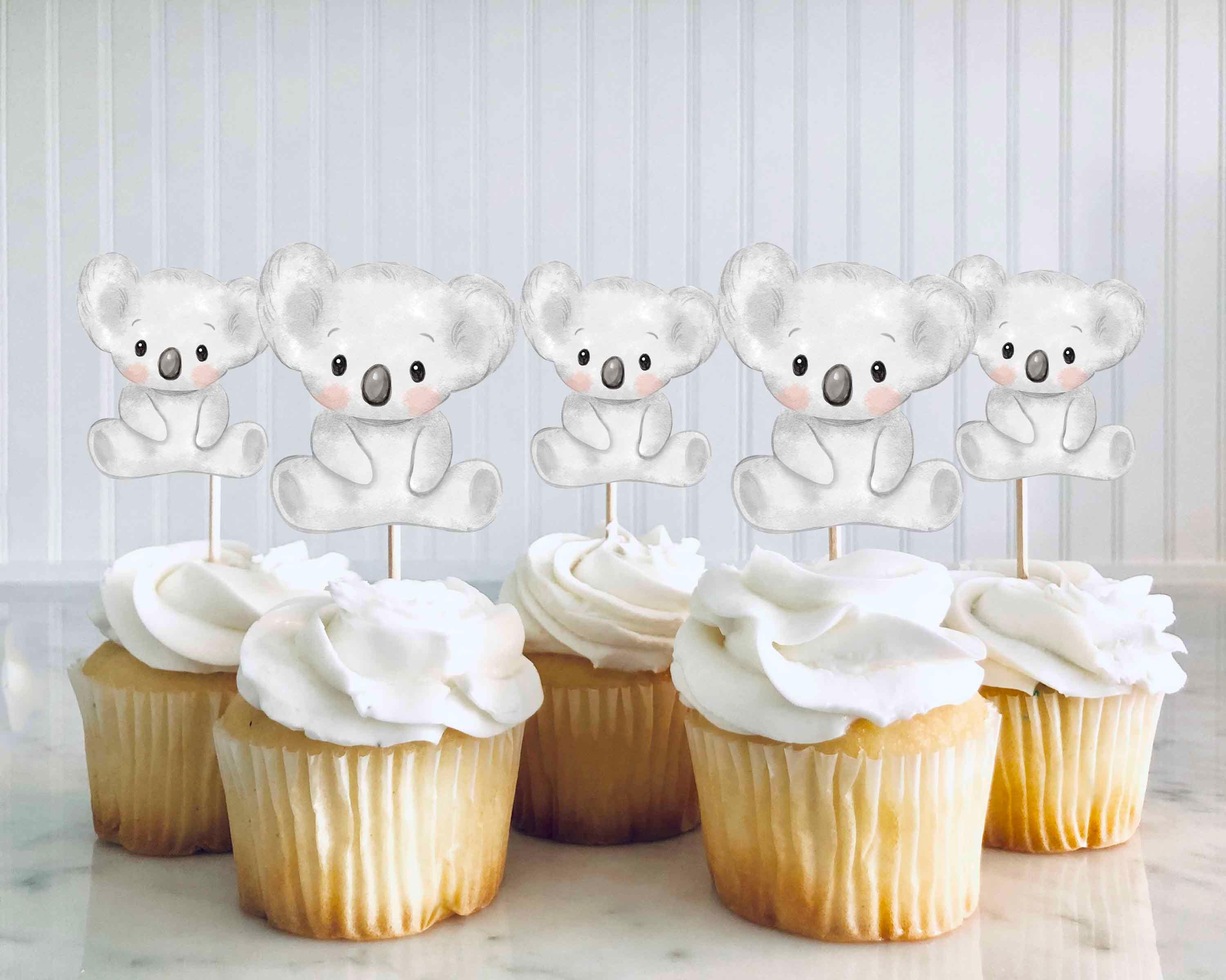 Set of 12 Koala Cupcake Toppers, Koala Animals Cupcake Toppers, Koala ...