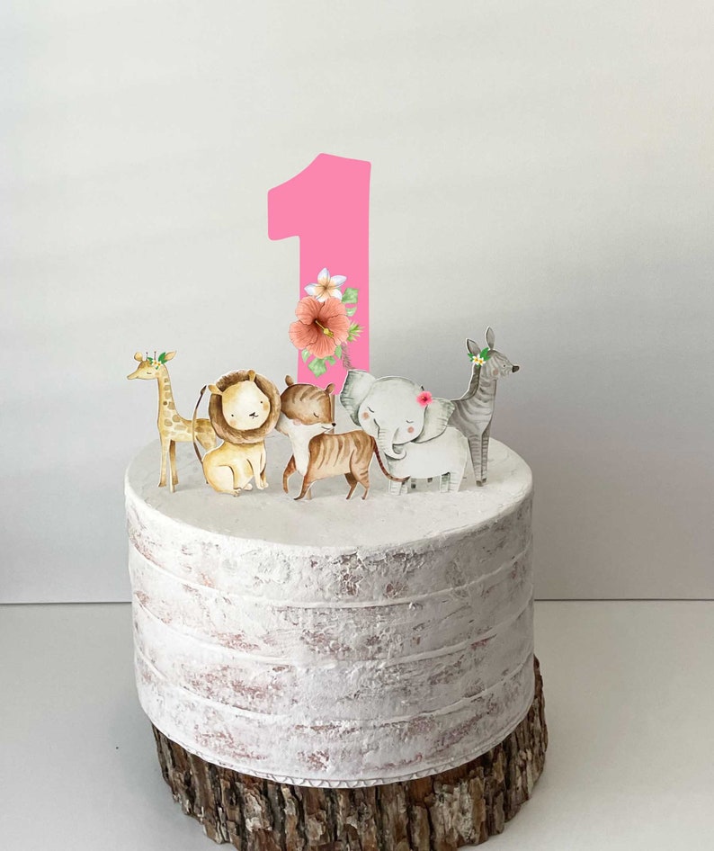 Safari Cake Topper Jungle First Birthday Cake Topper Safari - Etsy
