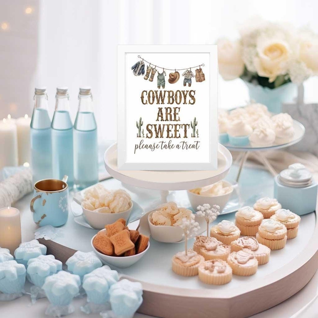 PRINTABLE Cowboy Treats Sign 8x10, Western Party Gifts Sign, Cowboy ...