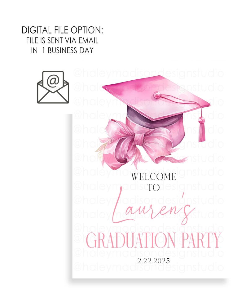 Pink Bow Graduation Party Welcome Sing, Welcome Sign 2025 Graduate Sign ...