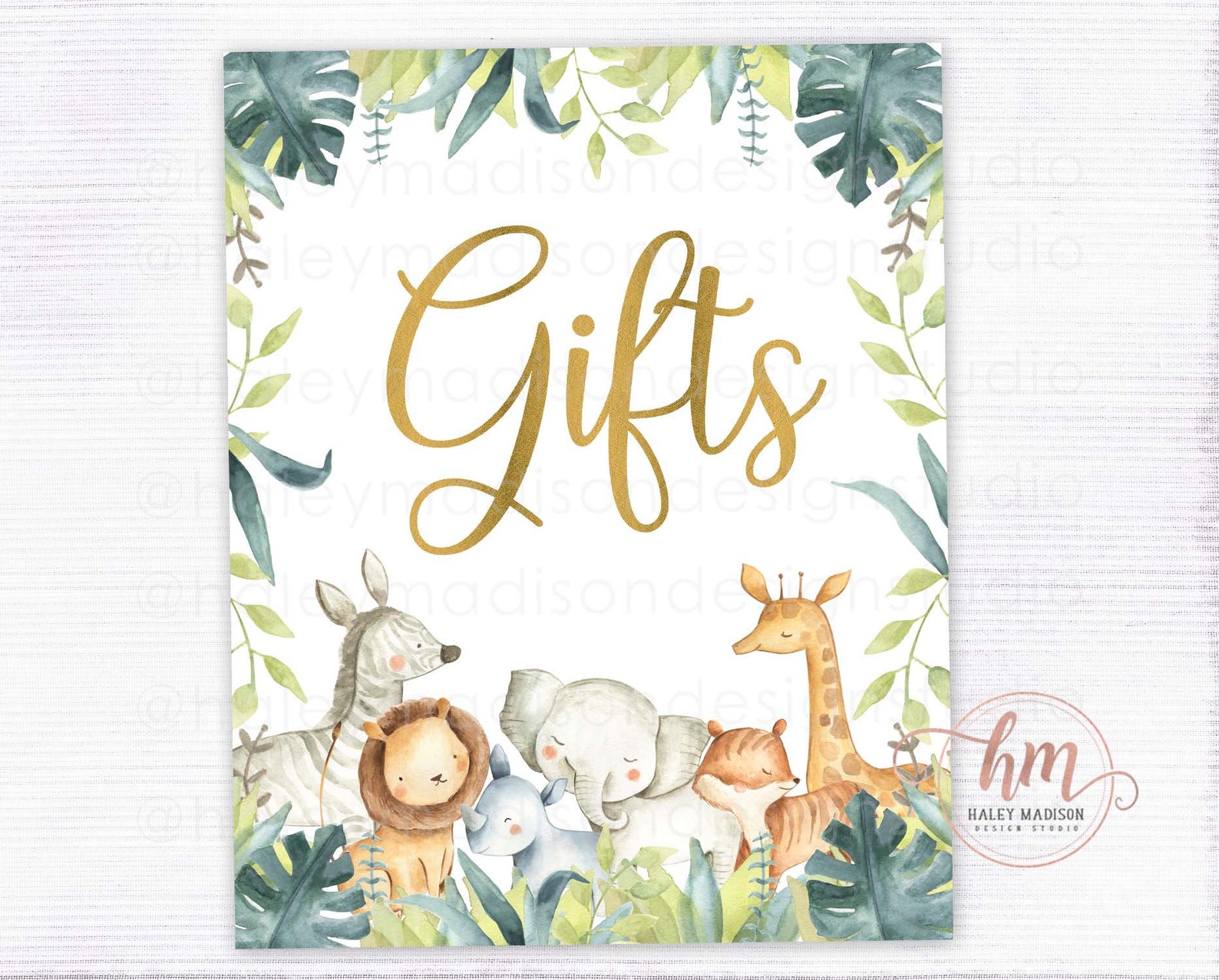 PRINTABLE Jungle GIFTS Sign Jungle Baby Shower Gift Sign - Etsy
