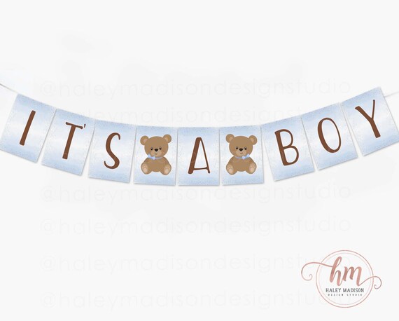 Teddy Bear Banner Teddy Bear Baby Shower Banner It's a - Etsy
