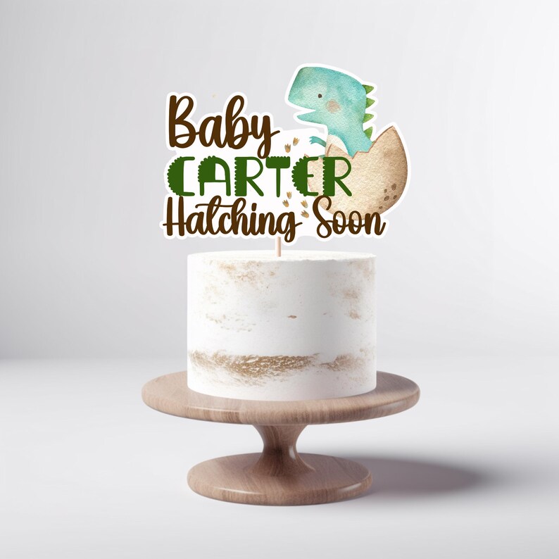 Hatching Soon Dinosaurs Cake Topper Baby Shower Sign - Etsy