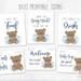 Blue Teddy Bear Baby Shower Signs, Set of 6 Table Signs, Door Signs ...
