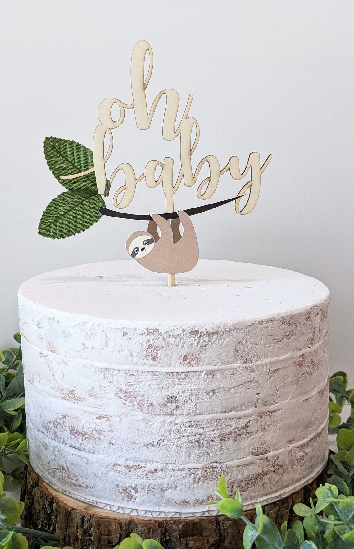 Sloth Oh Baby Cake Topper Sloth Baby Shower Cake | Etsy