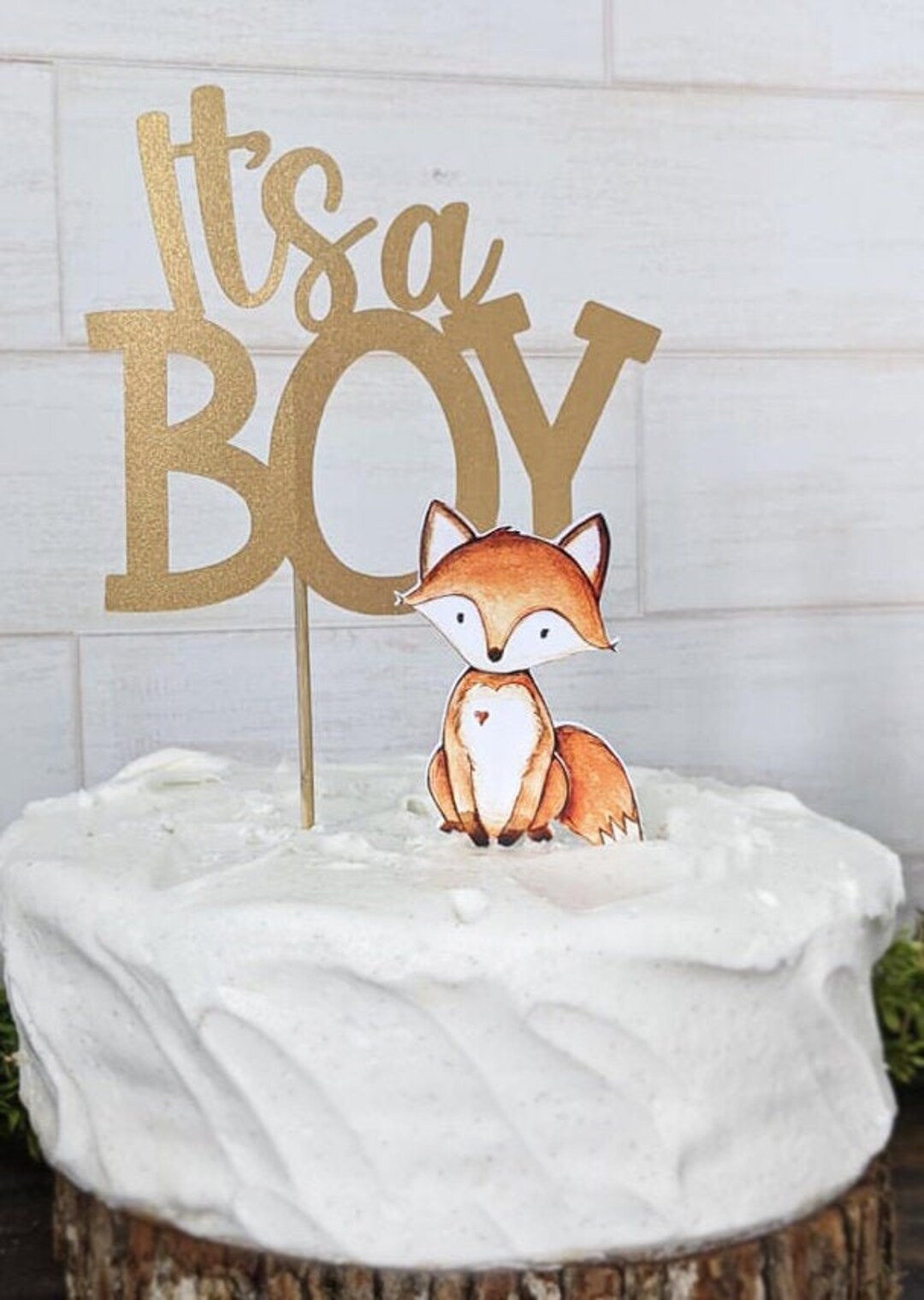 Fox Cake Topper, Fox Baby Shower Cake Topper, Fox It's a Boy Topper ...