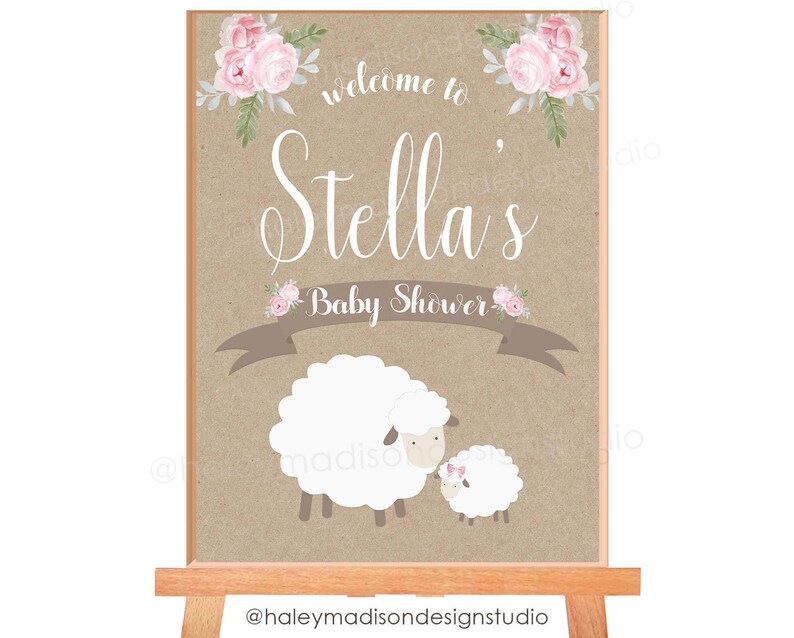 Little Lamb Baby Shower Welcome Sign Gender Neutral Baby - Etsy