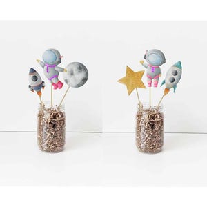 Set of 6 Out of Space Centerpieces Size 6", Astronaut Party ...