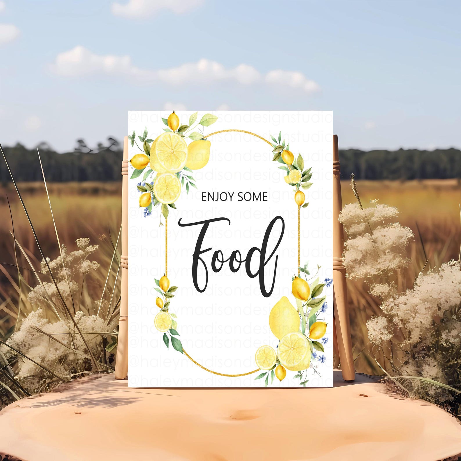 PRINTABLE Lemon Theme Food Sign 8x10, Summer Lemon Bridal Shower, Lemon ...