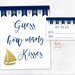 Nautical Guess How Many Kisses Sign, Nautical Baby Shower Game Sign ...