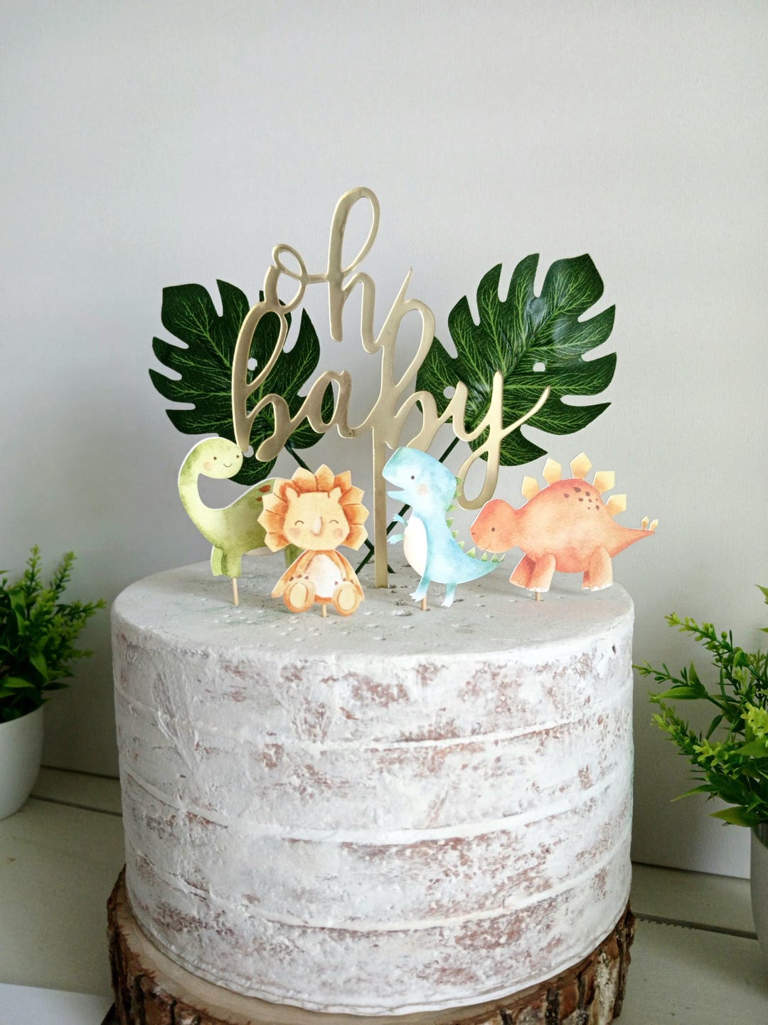 Dinosaurs Oh Baby Cake Topper, Baby Dinosaurs Baby Shower Cake Topper ...