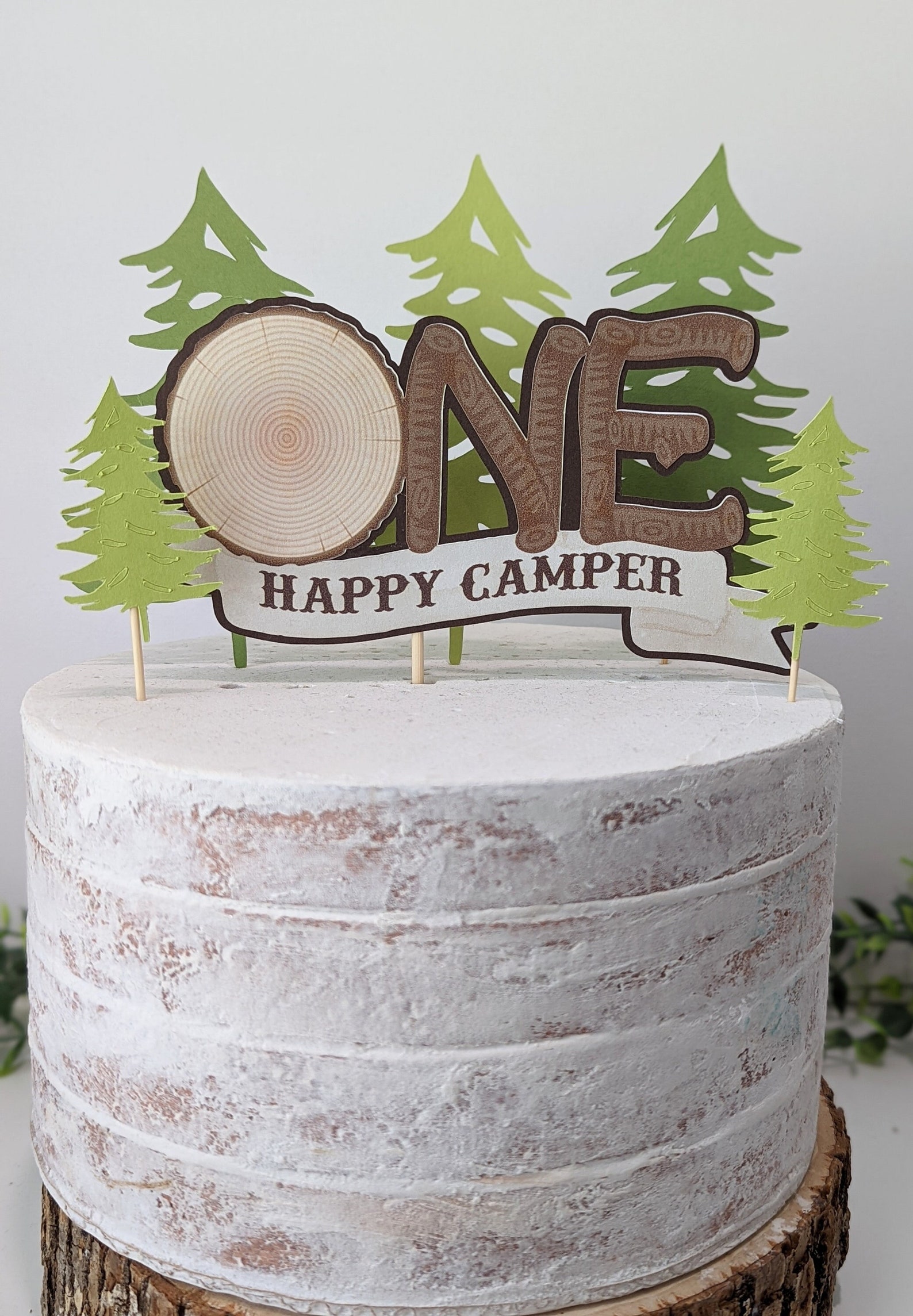 ONE Happy Camper Cake Topper, Happy Camper Party Cake Topper, Camping ...