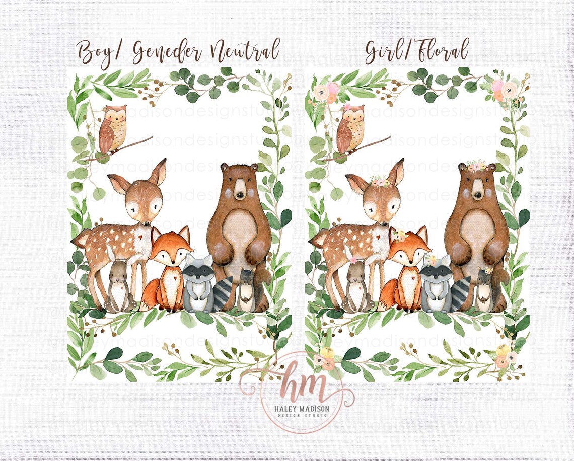 Woodland Happy Birthday Banner Woodland Greenery Birthday | Etsy