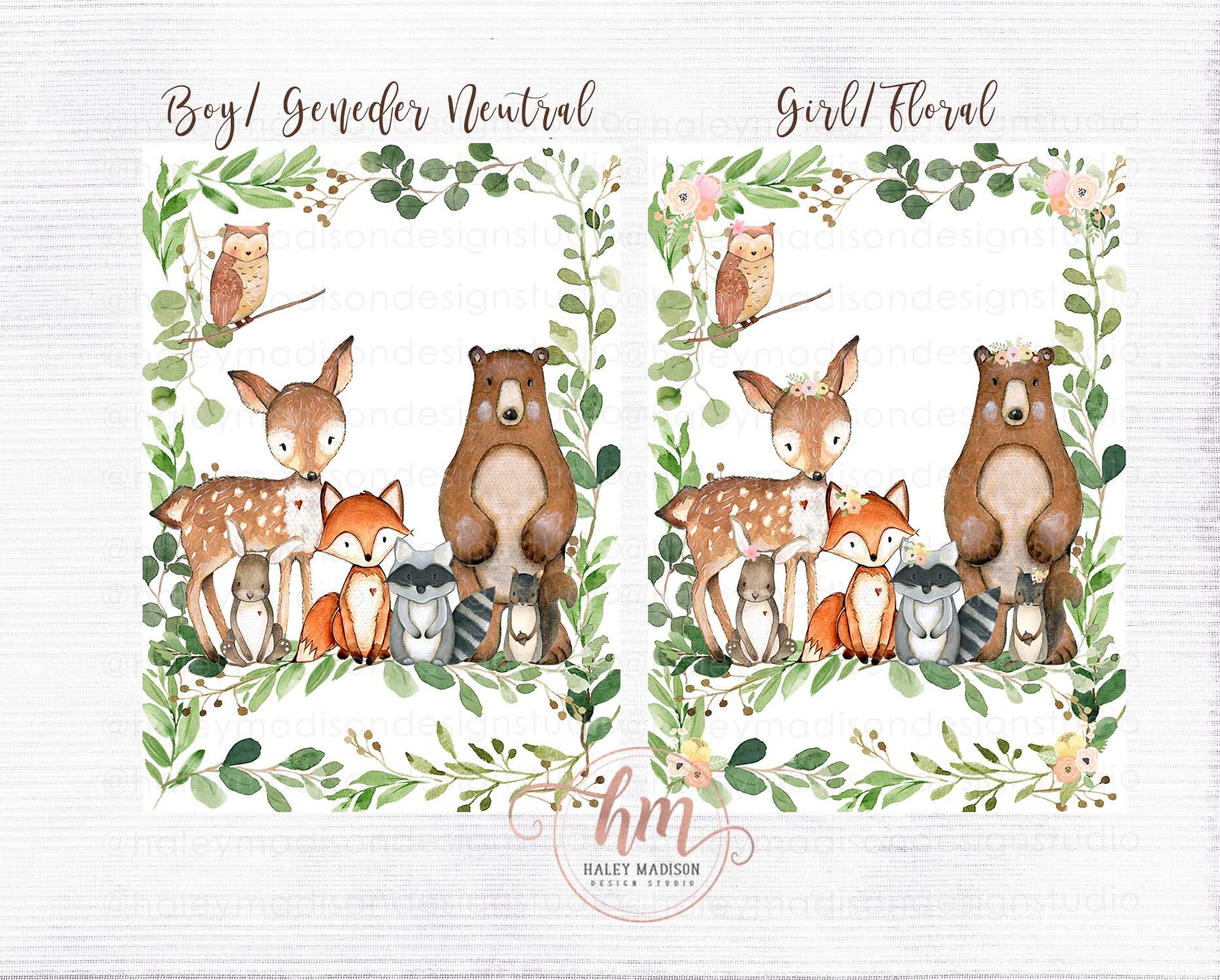 Woodland Happy Birthday Banner Woodland Greenery Birthday - Etsy