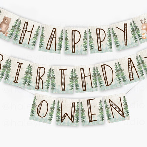 Woodland Animals Wild One Banner Forest Friens First Birthday - Etsy