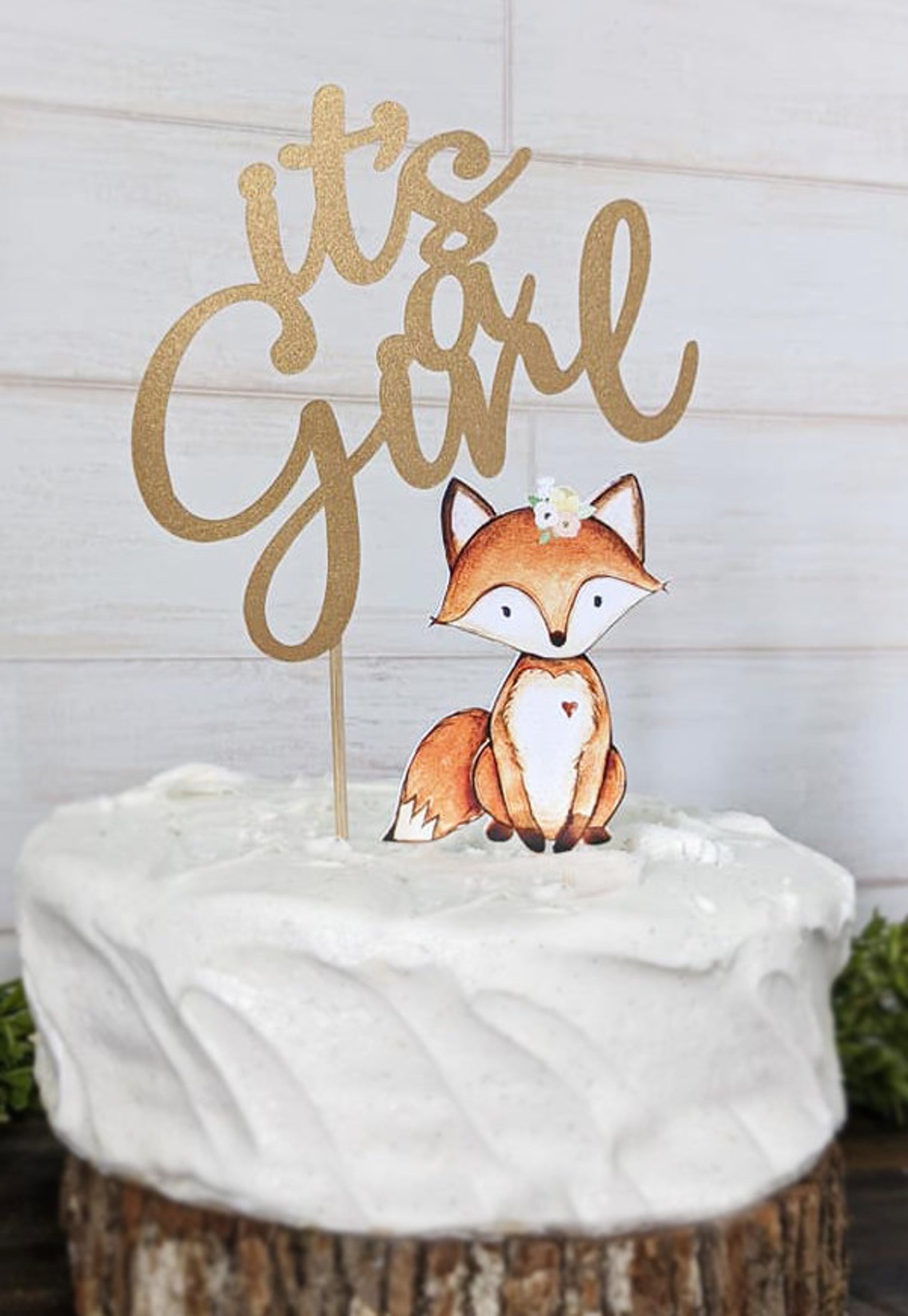 Fox Cake Topper Fox Baby Shower Cake Topper Fox It's a - Etsy