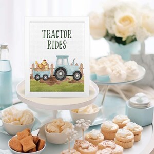 Farm Party Tractor Rides Sign, Farm Animals, Tractor Ride Party Sign ...