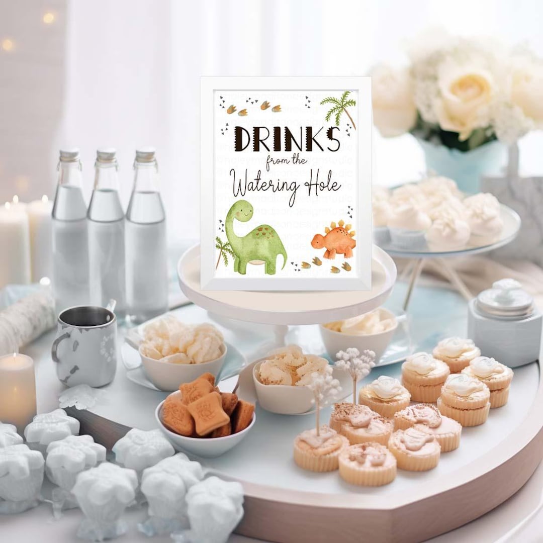 PRINTABLE Dinosaurs Drinks Table Sign 8x10, Dino Party Gifts Sign ...