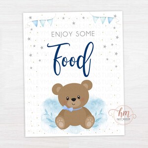 PRINTABLE Teddy Bear Food Sign, Bearly Wait Baby Shower Food Sign ...