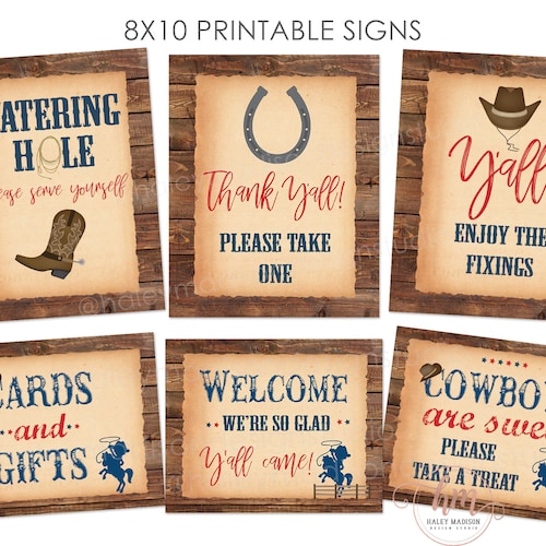 Little Cowboy Signs Cowboy Table Signs Cowboy Baby Shower - Etsy