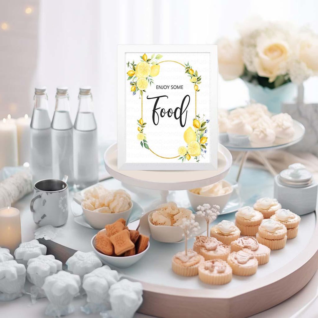 PRINTABLE Lemon Theme Food Sign 8x10, Summer Lemon Bridal Shower, Lemon ...