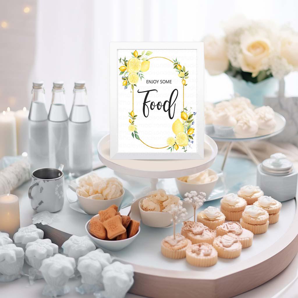 PRINTABLE Lemon Theme Food Sign 8x10, Summer Lemon Bridal Shower, Lemon ...