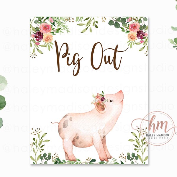 Pig Out Sign - Etsy