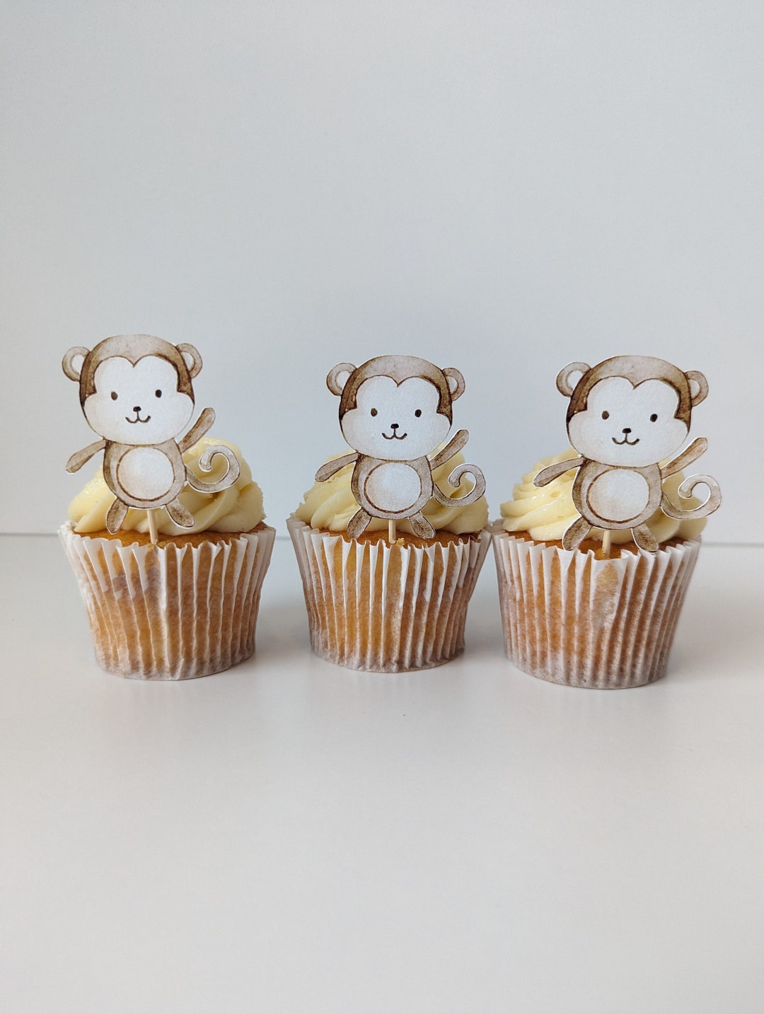 Monkey Cupcake Toppers, Monkey Size 2" Toppers, Monkey Party Toppers ...