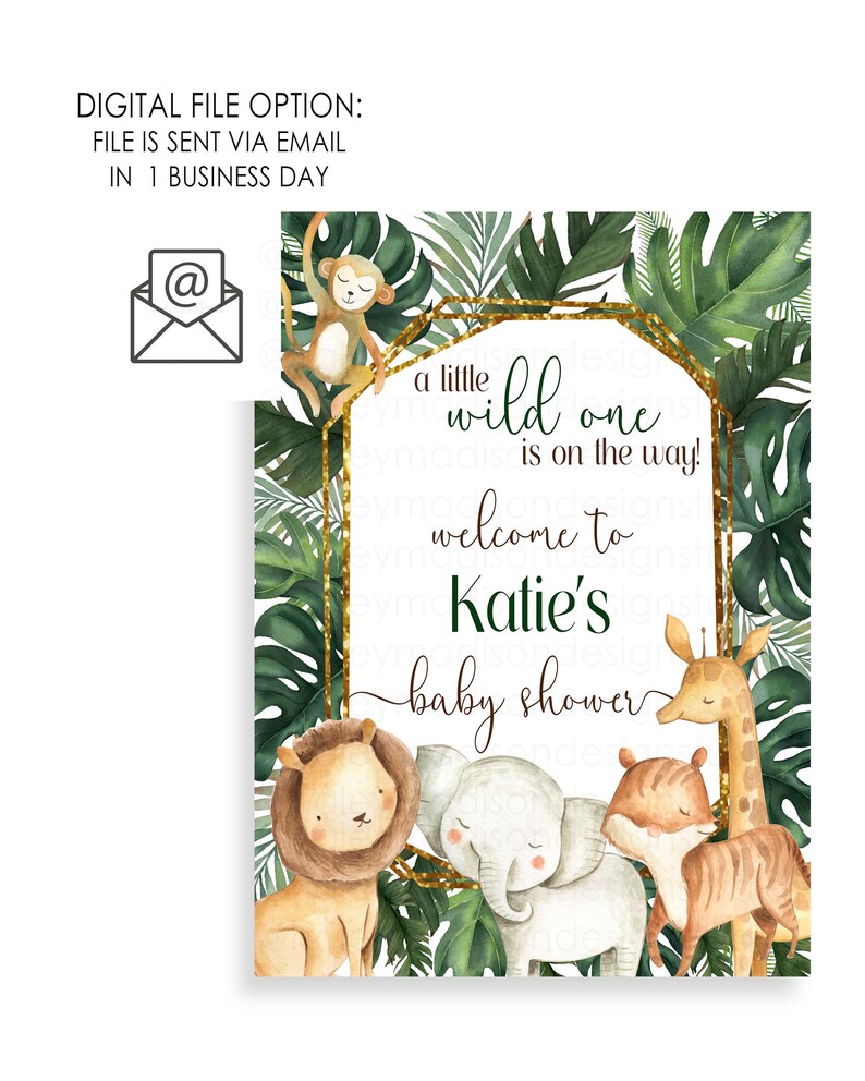 Jungle Baby Shower Welcome Sign, Jungle Safari Welcome Sing, Jungle ...