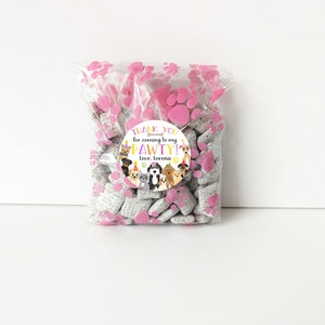 Set of 12 Treat Bags and Stickers, Puppy Party Favor Bags, Personalized ...