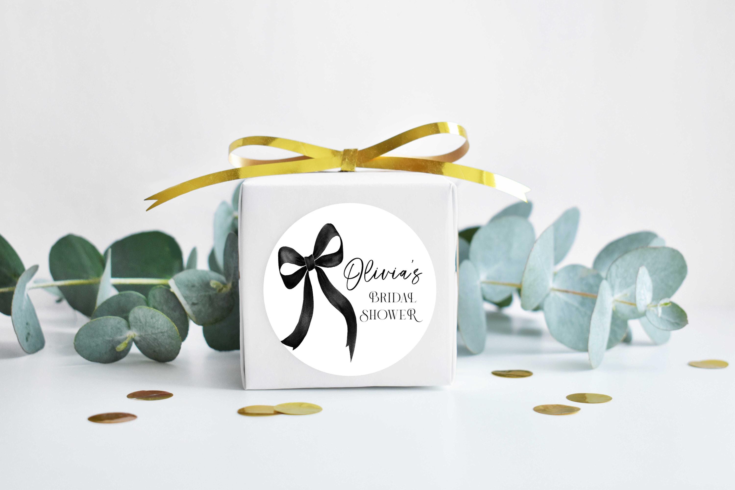 Black Bows Thank You Stickers Size 2", Black Bows Baby Shower Thank You ...