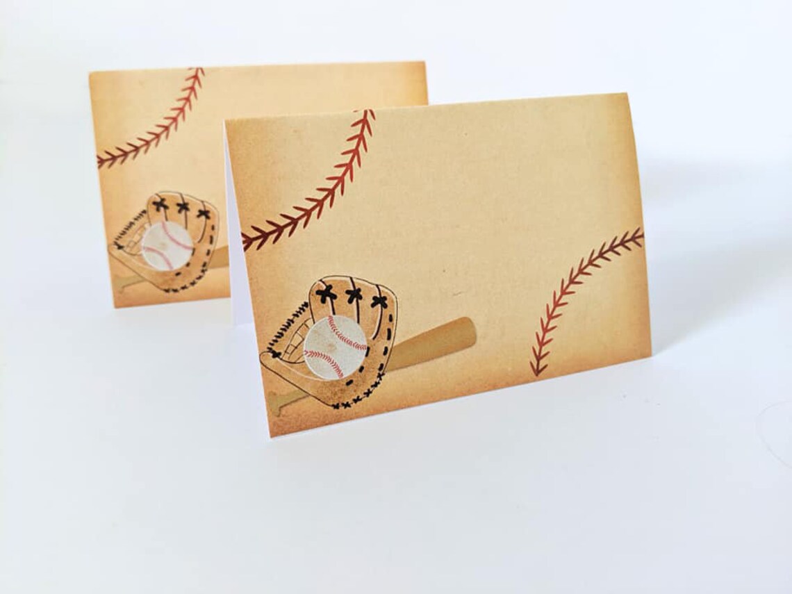 12 Baseball Place Cards Baseball Food Tents Baseball Baby - Etsy