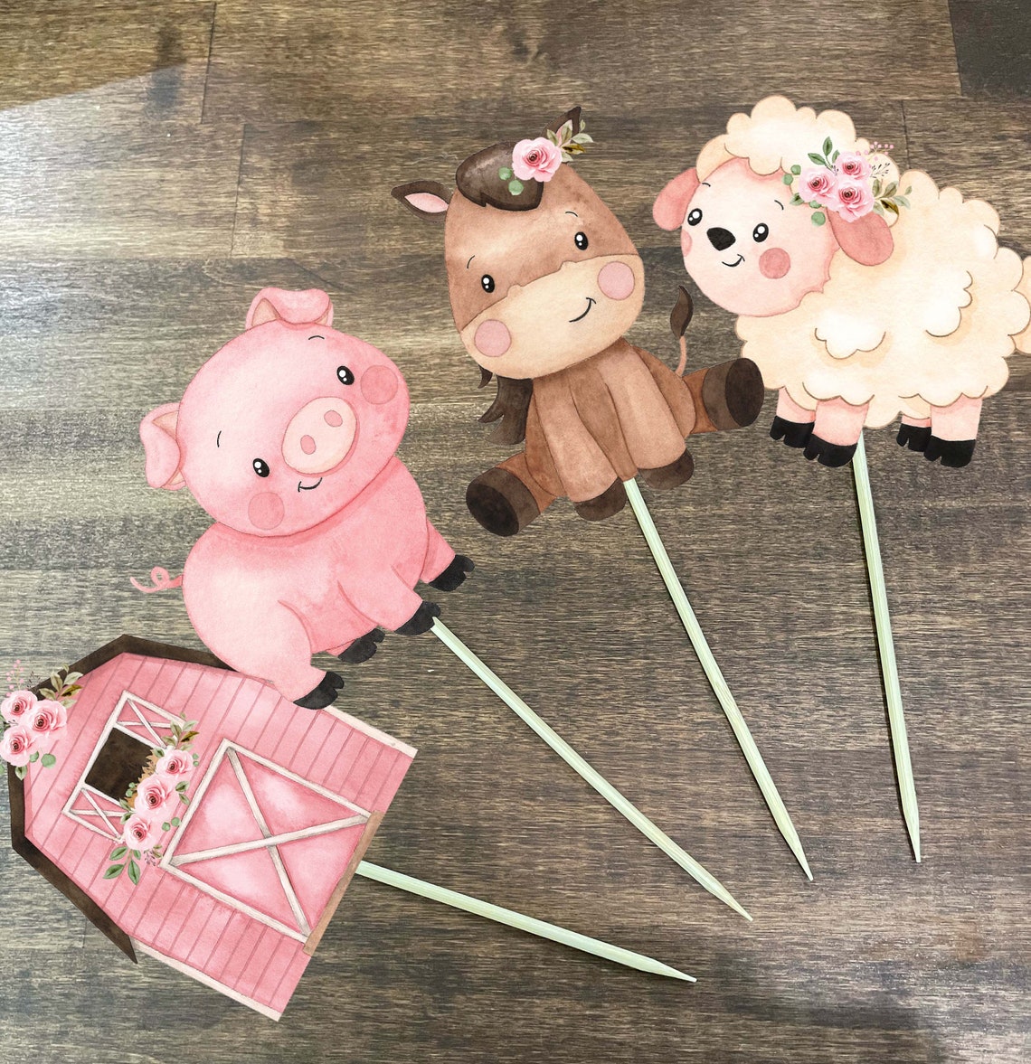 Set of 8 Farm Centerpieces Barnyard Animals 4 Farm - Etsy