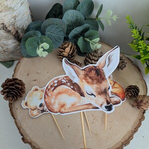Set of 12 Sleeping Woodland Animals Cupcake Toppers, Woodland Baby ...