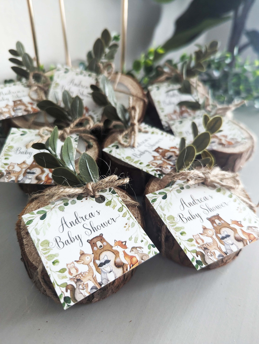 Woodland Baby Shower Favors, Woodland Personalized Tea Light Candle ...
