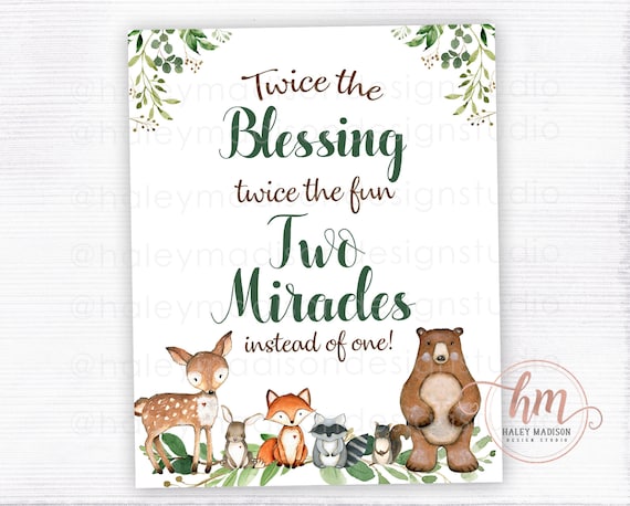 PRINTABLE Woodland Twins Sign Woodland Twins Nursery Sign | Etsy