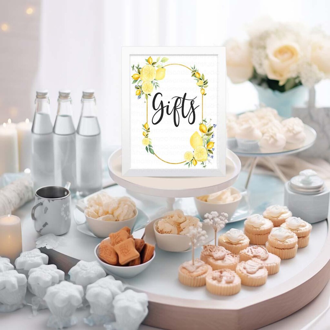 PRINTABLE Lemon Theme Gifts Sign 8x10, Summer Lemon Bridal Shower ...