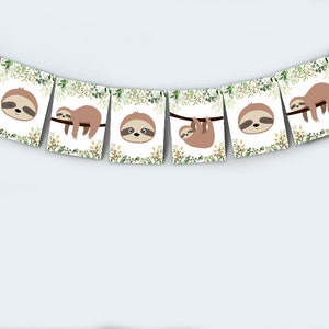 Sloths Banner, Sloth Baby Shower Banner, Sloth Birthday Party Banner ...