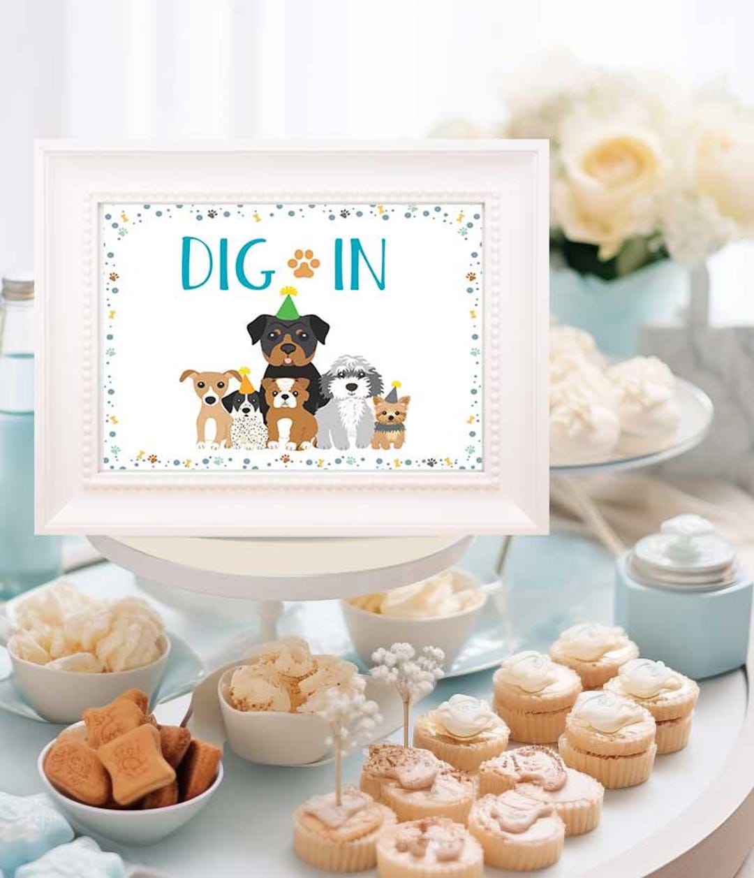 PRINTABLE Puppy Party Dig in Sign, Puppy Food Table Sign, Doggie Theme ...